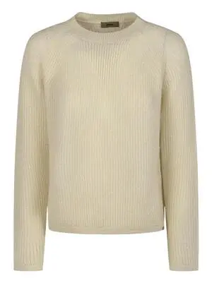 Herno Herno Sequined Ribbed Knit Sweater Nude