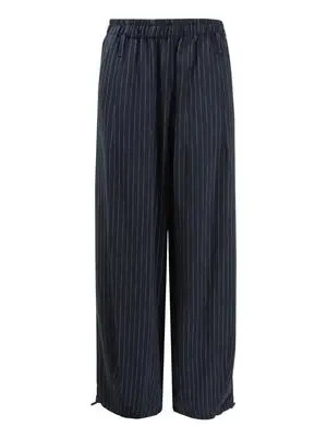 THE FRANKIE SHOP Oakdale Pinstriped Wide-leg Trousers - Black