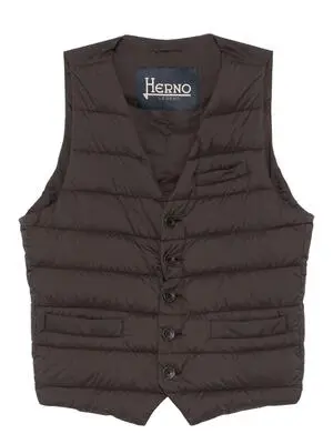 Herno Herno Single-Breasted Quilted Down Vest Cedar Brown