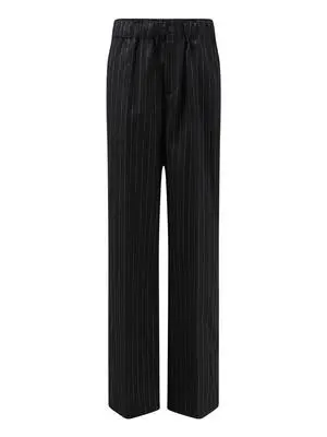SEMICOUTURE Pinstripe Wide-leg Tailored Pants - Black