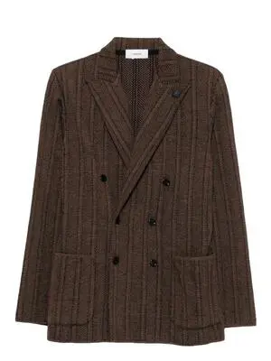 LARDINI Double-breasted Blazer - Brown