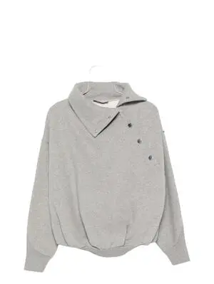 Sportmax Asymmetrical High Neck Sweatshirt - Grey