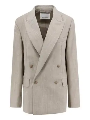 THE FRANKIE SHOP Double-breasted Blazer - Grey