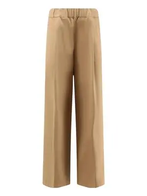 SEMICOUTURE Semicouture High-Waist Wide-Leg Cotton-Blend Trousers Yellow