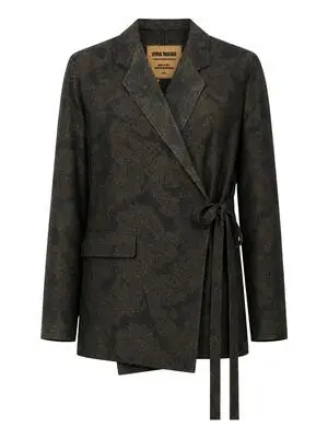 UMA WANG Long Sleeve Jacquard Tie Jacket - No