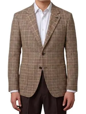 LARDINI Feeling Checked Single-breasted Blazer - Brown