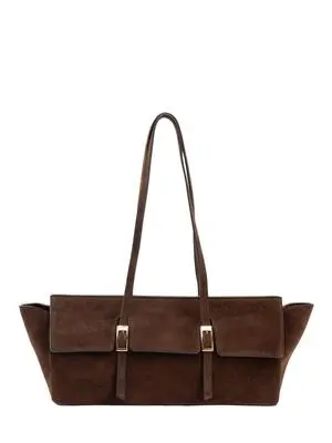 ELLEME PARIS Le Bateau Large Suede Shoulder Bag - Brown