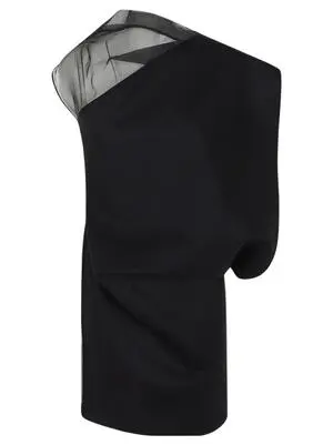 Sportmax Asymmetric Draped Midi Dress - Black