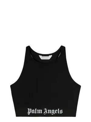 Palm Angels Cropped Strappy Tank Top - No