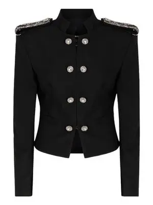 Pinko Crystal-embellished Double-breasted Jacket - Black