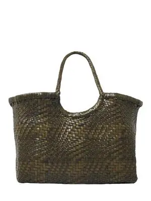 Dragon Diffusion Nantucket Woven Top Handle Bag - Green