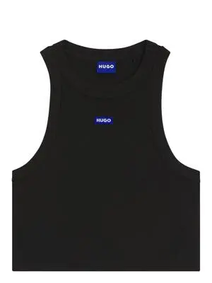 Hugo Boss Ribbed Tank Top - Black