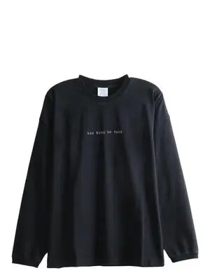 Vetements Slogan-print Long-sleeve T-shirt - Washed Black
