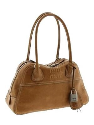Miu Miu Miu Miu Vivant Nappa Leather Handbag Brown