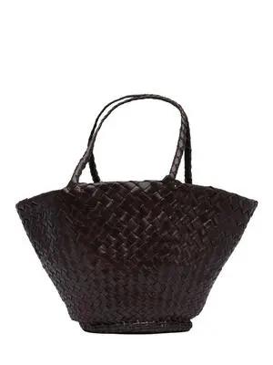 Dragon Diffusion Egola Woven Leather Bucket Tote Bag - Brown