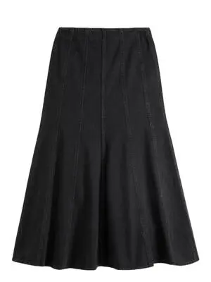 LEVI'S Seamed Flare Denim Skirt - Black