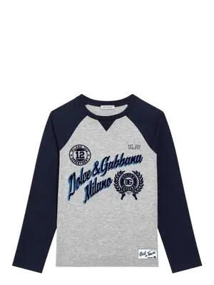 Dolce & Gabbana Logo-print Long Sleeve T-shirt - Grey