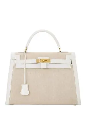 Hermès Toile Sellier Kelly 32 - White
