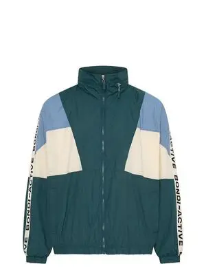BONDI ACTIVE Bondi Active Teal Multi Color Block Windbreaker Hoodie