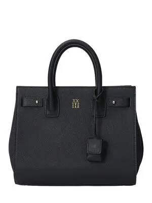 XXIII Leather Tote With Gold Hardware And Detachable Pouch - Black
