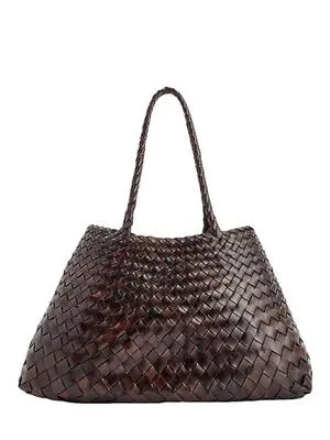 Dragon Diffusion Dragon Diffusion Santa Croce Leather Basket Bag Dark Brown