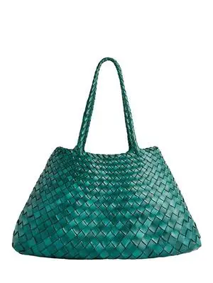 Dragon Diffusion Dragon Diffusion Santa Croce Leather Basket Bag Forest Green