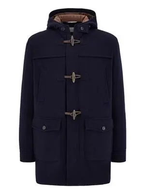 Canali Wool And Cashmere Duffle Coat - Blue