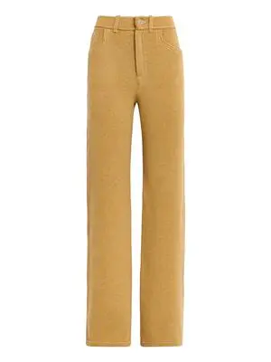 BARRIE Cashmere Wool Blend Straight Leg Trousers - Brown