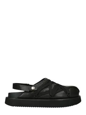 Rick Owens Leather Padded Megalace Mules - Black