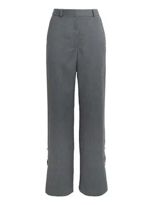 Claudie Pierlot Virgin Wool Trousers With Button Detail - Grey
