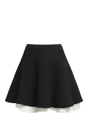 Sandro Two-tone Pleated Mini Skirt - Black