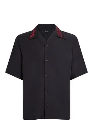 Amiri Embroidered-collar Relaxed Shirt - Black