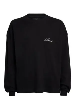 Amiri Cotton Smoking Wolf Long-sleeve T-shirt - Black