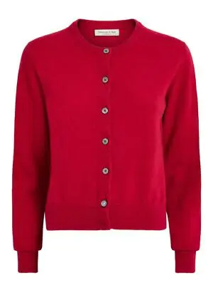 Johnstons Of Elgin Cashmere Iris Cardigan - Red