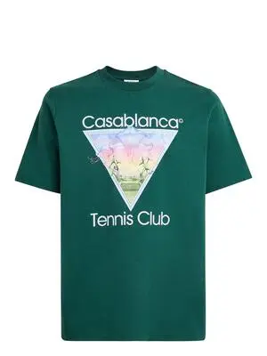 Casablanca Organic Cotton Tennis Club Icon T-shirt Green