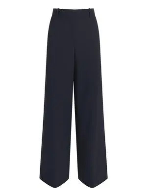 Theory Wool-blend Wide-leg Trousers - Navy