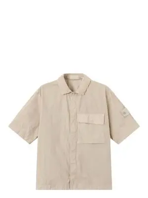 Stone Island Comfort-fit Short-sleeve Shirt With Chest Pocket - Light Brown