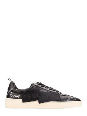 Dsquared2 Dsquared2 Low-Top Rider Sneakers With Patchwork And Graffiti Detail Black