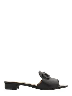 FERRAGAMO Gancini Ornament Slides - Black