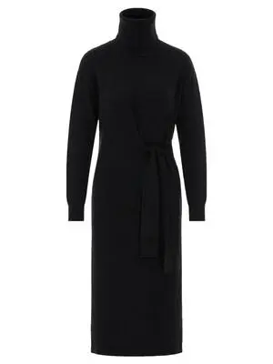 Liu Jo Knit Turtleneck Midi Dress With Side Tie - No