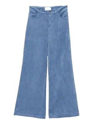 ERMANNO FIRENZE Corduroy Effect Wide-leg Trousers - Blue