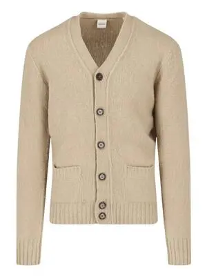 Aspesi V-neck Button-front Cardigan - Beige