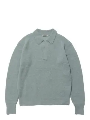Auralee Long Sleeve Knit Sweater - Light Mint