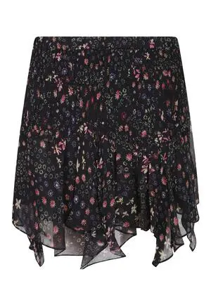 Isabel Marant Étoile Isabel Marant Toile Fiala Floral Ruffled Skirt Black