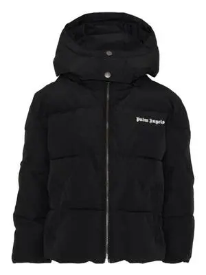 Palm Angels Palm Angels Long-Sleeve Padded Hooded Jacket With Logo Detail Black