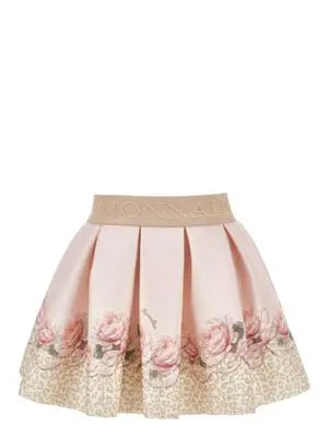 MONNALISA Monnalisa Floral And Animal Print Pleated Skirt
