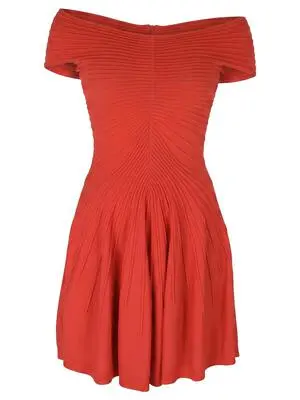 MODENAIRE Modenaire Off-Shoulder Pleated A-Line Dress
