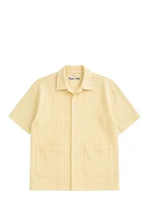 NOEND Yellow Textured Convertible Collar Shirt In Sun