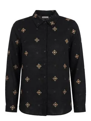 TRAFFIC PEOPLE Traffic People Black Embroidered Shirt