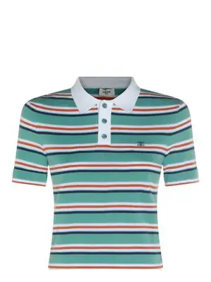 Celine Striped Polo Shirt - Sky
